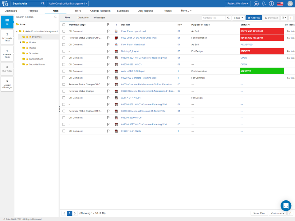 Asite Project Workflow | Construction Management Software